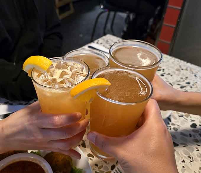 Cheers to good times and cold beers, the perfect accompaniment to live performances and people-watching in Times Square.