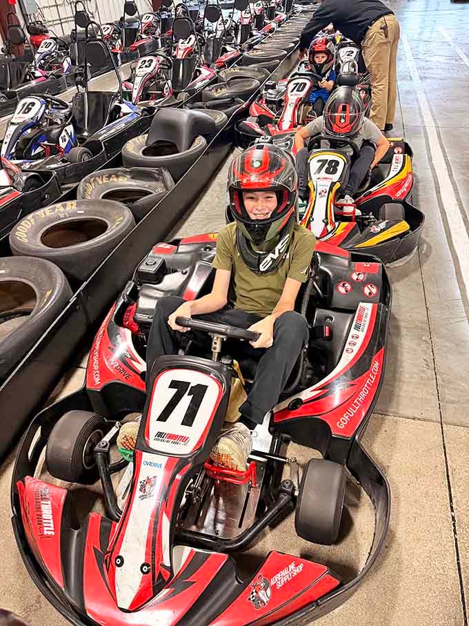 The starting grid fills with determined drivers, each one convinced they've got what it takes to dominate this track.