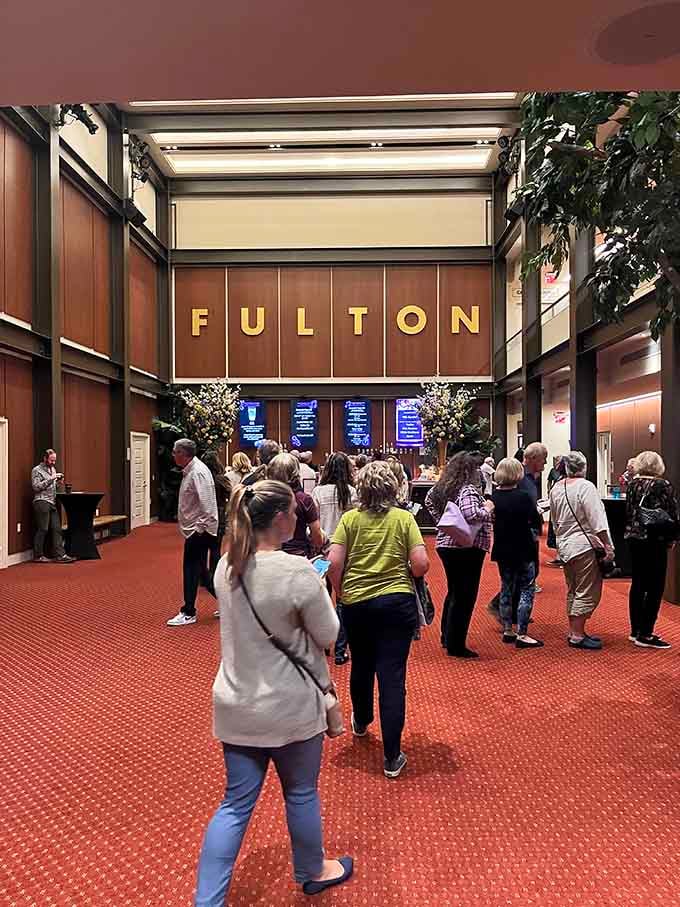 The pre-show buzz in the lobby is half the fun, everyone dressed up and ready for something special.