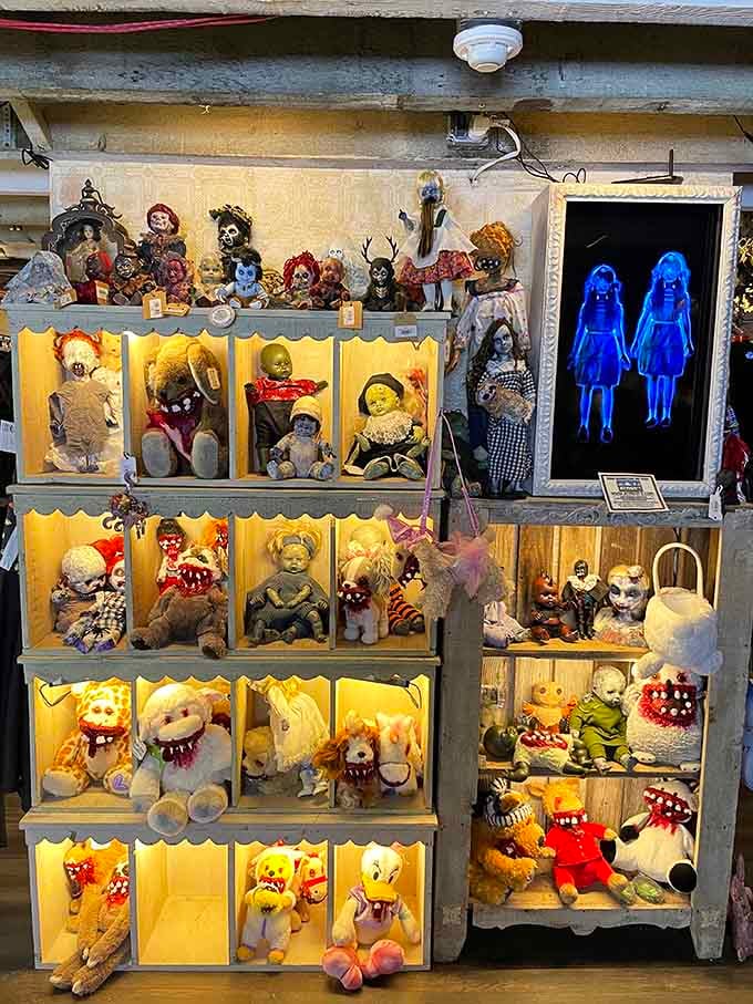 This collection of unsettling dolls makes Chucky look like he's attending a family reunion.