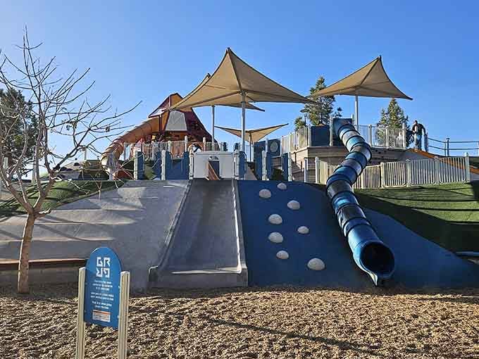 Multiple slides mean less waiting and more sliding, which is exactly what every parent hopes for here.