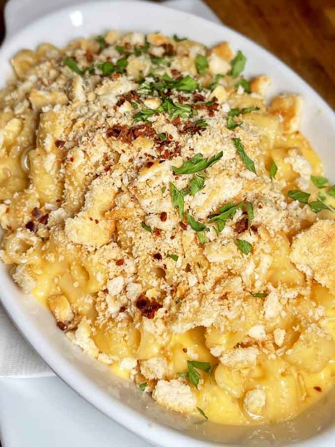 Mac and cheese so creamy and indulgent, it should probably come with a warning label for your diet.
