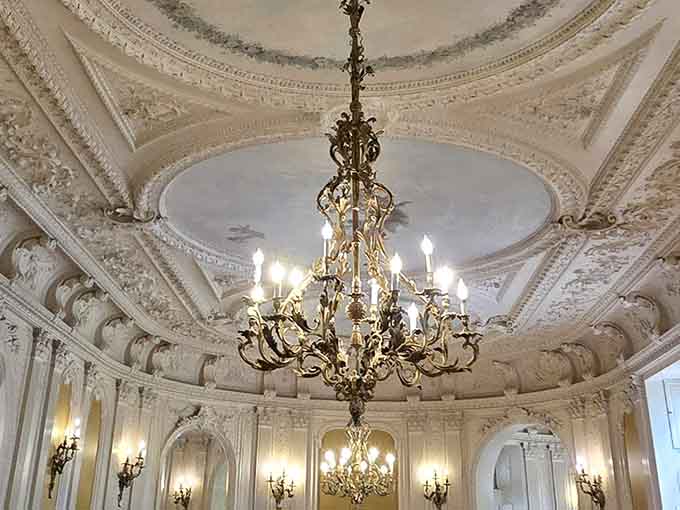 That chandelier could illuminate a ballroom or your wildest Downton Abbey fantasies. Probably both, honestly.