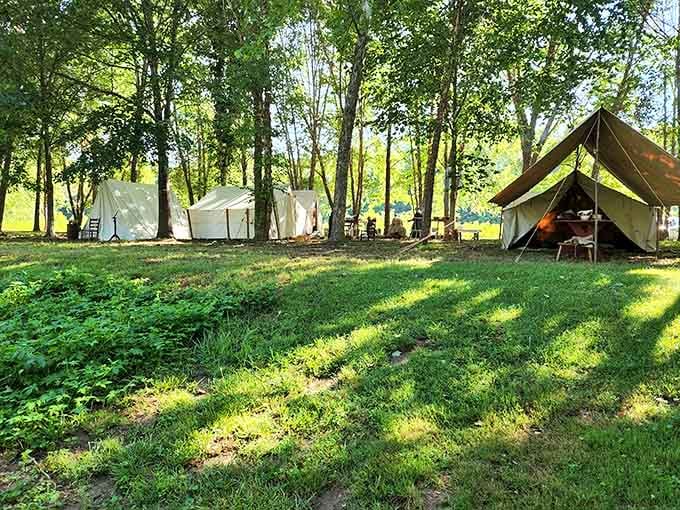 Canvas tents offering that perfect balance between roughing it and actually getting some decent sleep tonight.