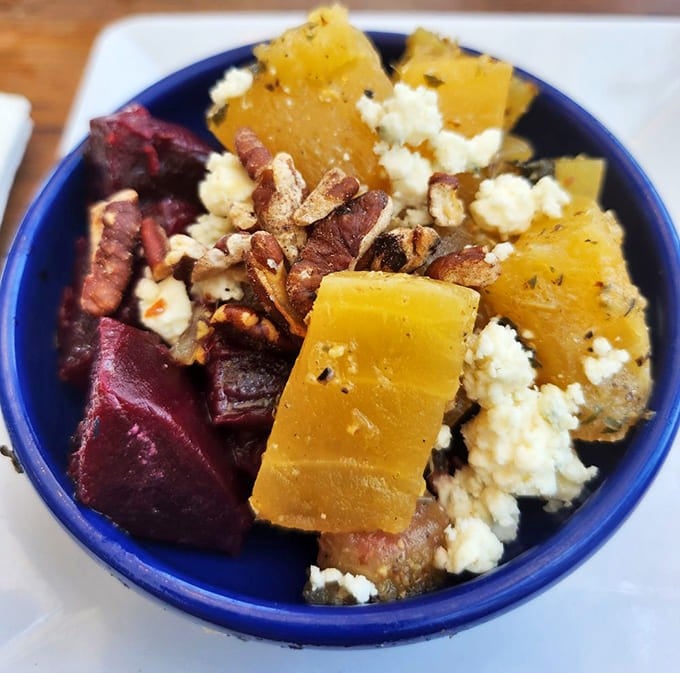 Beets, squash, bacon, and feta create a flavor combination that shouldn't work but absolutely does, beautifully.