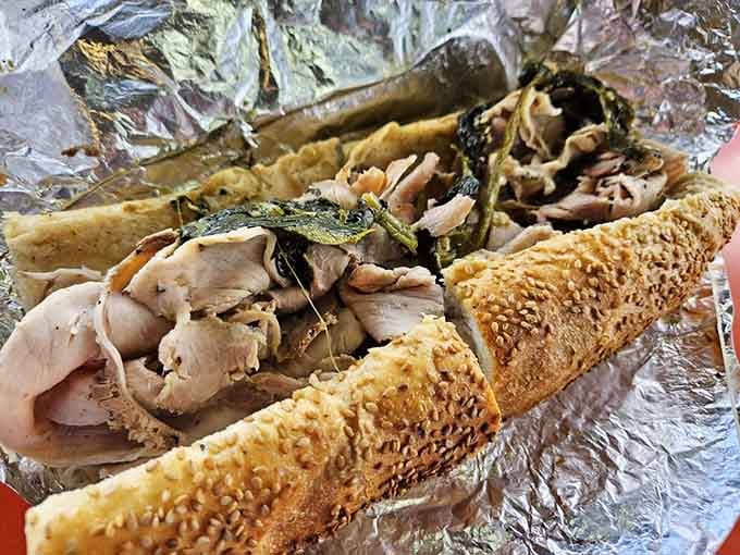 Sharp provolone and spinach transform this Italian-style sandwich into something that deserves its own fan club.