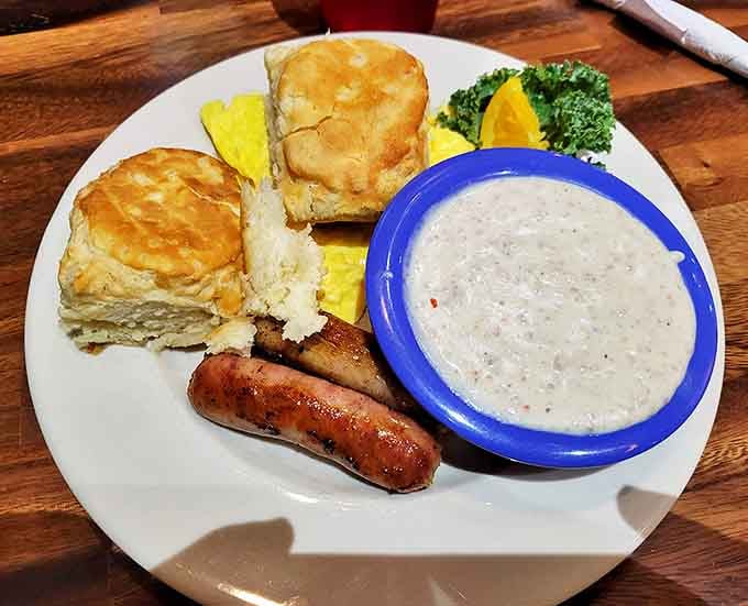 Fluffy biscuits, creamy gravy, and perfectly cooked sausage create the Southern breakfast trinity you've been craving all week.