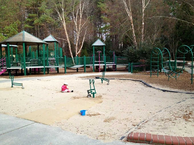 The sand play area proves that sometimes the simplest pleasures&mdash;digging, building, creating&mdash;bring the most lasting joy and contentment.