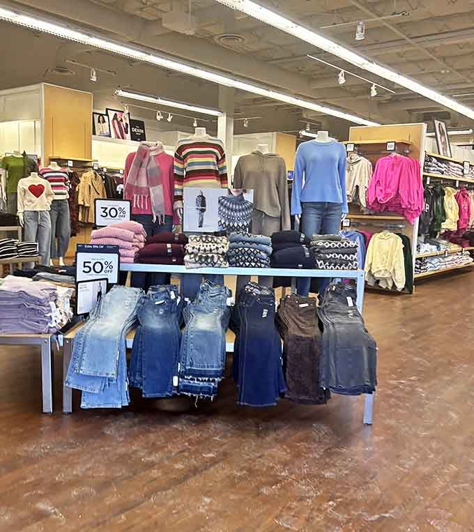 Fashion math: 30% + 50% off equals a whole new wardrobe without the guilt. Gap Factory's discount-on-discount strategy works every time.