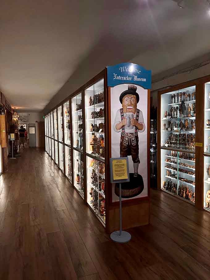 This hallway stretches into infinity, lined with thousands of wooden witnesses to your growing nutcracker obsession taking hold.