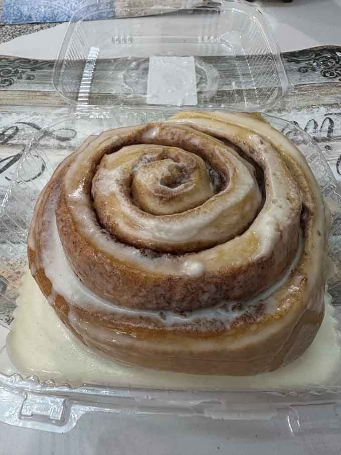 The legendary cinnamon roll that's basically the size of your head, and twice as sweet as any compliment.