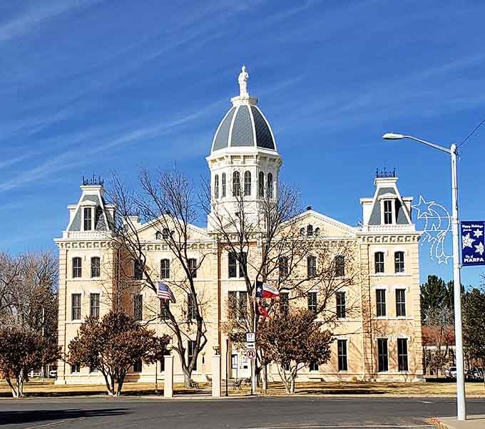 The Presidio County Courthouse's Second Empire architecture feels wonderfully out of place in the desert, and perfectly Marfa.