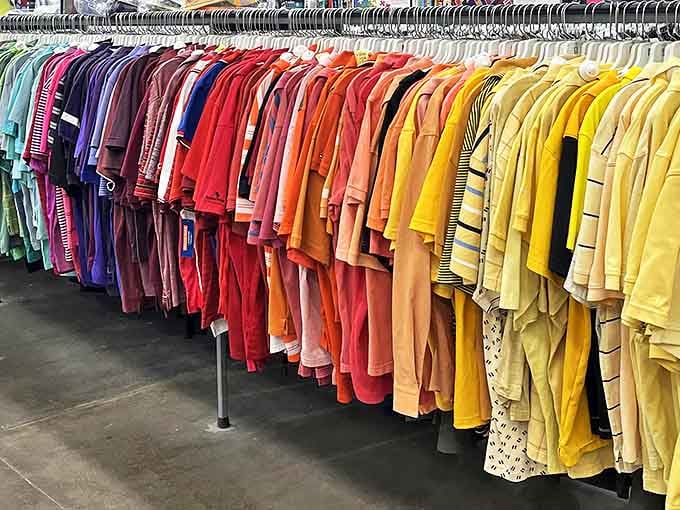 The rainbow road of menswear&mdash;where your next favorite shirt is hiding between someone else's fashion regrets.