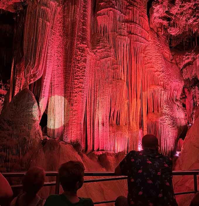 When the Stage Curtain formation gets the red light treatment, it looks like the grand finale of nature's longest-running show.