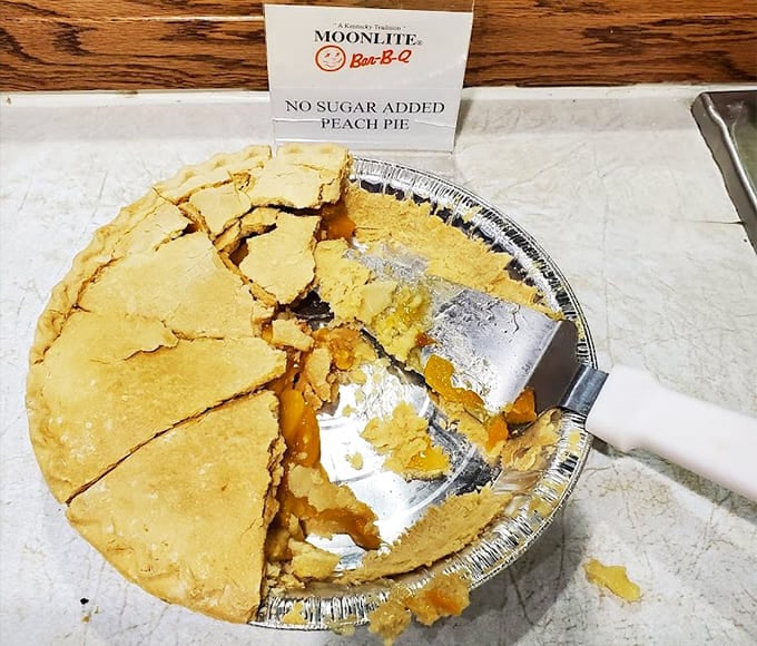 The no-sugar-added peach pie disappears fast, proving that natural sweetness sometimes works best of all.