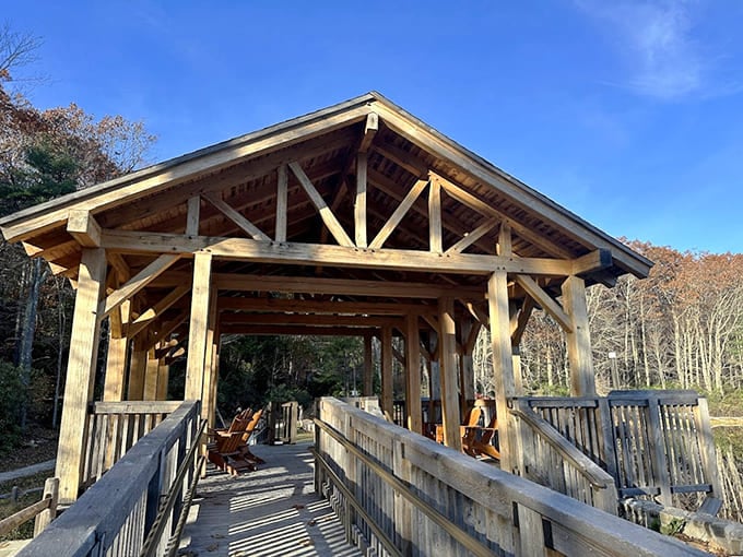 Timber frame construction showcases craftsmanship from an era when "handmade" wasn't just a marketing buzzword but standard practice.