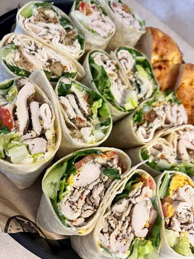 When wraps look this good sliced up, you know someone in that kitchen takes serious pride.