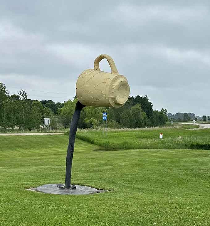 That's one seriously oversized cup of joe, perfect for anyone who's ever said their coffee wasn't big enough.