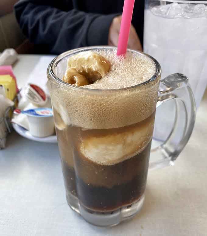 Root beer floats still hit different when served in proper glassware, creating that perfect creamy-fizzy combination we all remember.
