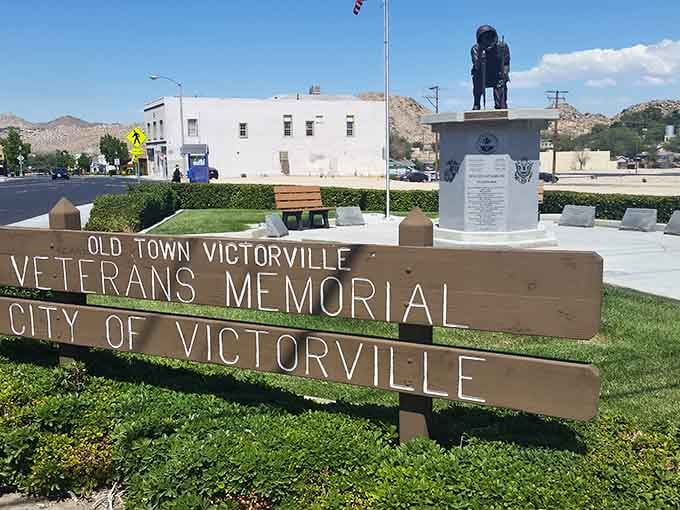 Old Town Victorville Veterans Memorial stands as a solemn reminder of service and sacrifice, honoring those who gave everything for their country.