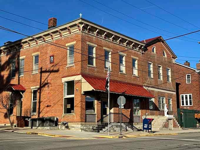 The post office building looks more like a museum piece than a place to mail your electric bill.