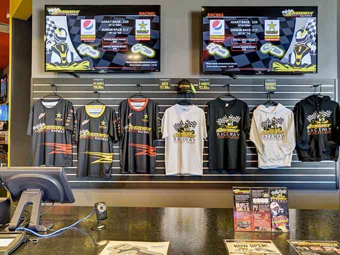 Racing merchandise lets you wear your need for speed proudly, even during mundane grocery store trips afterward.