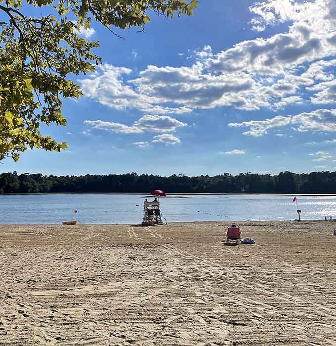 The sandy beach and lifeguard stand promise old-fashioned summer fun without the boardwalk crowds or seagull attacks.