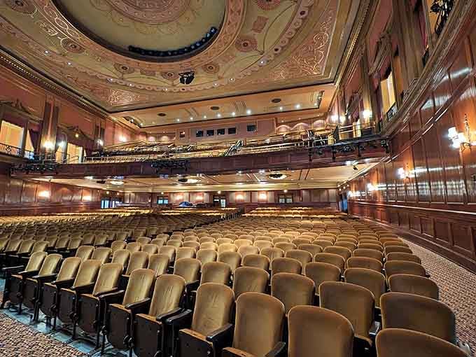 Patriots Theater's ornate interior whispers of a bygone era when craftsmanship mattered and, surprisingly, when ticket prices didn't require a second mortgage.