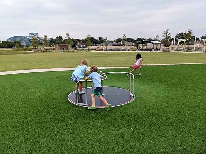 Classic spinners that prove some playground equipment never goes out of style, just gets a modern upgrade and better safety features.