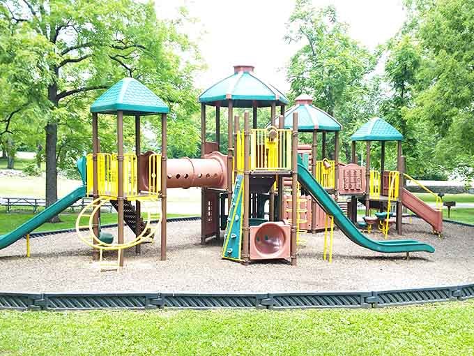 Even history needs a playground break! Modern amenities blend with historical education, proving that time travel can include slides and swings.