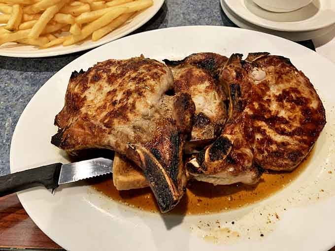 Pork chops that would make even vegetarians pause for a moment of respectful silence. Perfectly seared and ready for their close-up.