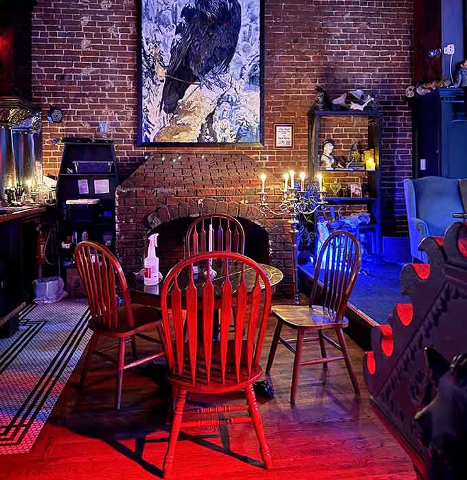 Exposed brick and candlelight create the perfect setting for pretending you're in a mystery novel.