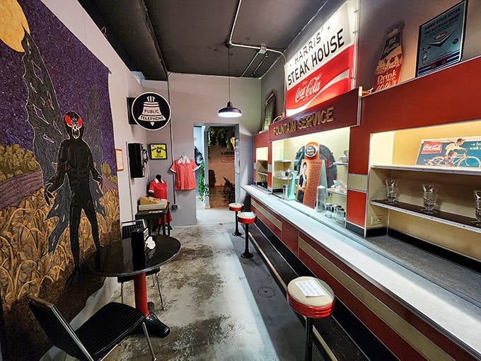 The vintage diner recreation transports visitors back to 1960s Point Pleasant, when coffee came with a side of unexplained phenomena.