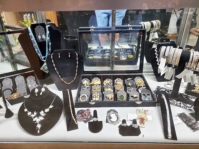 Vintage jewelry displayed like museum pieces, because some costume gems deserve the spotlight they never got.