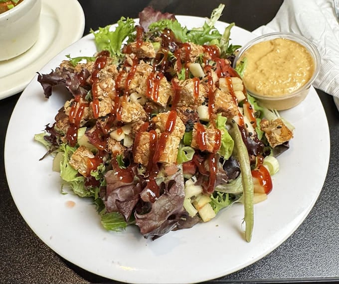 Even the salads mean business here. That's not rabbit food&mdash;it's a canvas for smoky protein and house-made dressing.