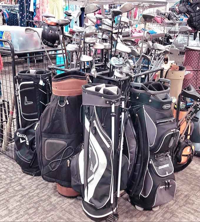 Golf clubs at thrift store prices mean you can take up the sport without mortgaging your retirement fund.