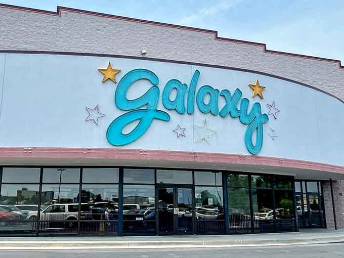 The Galaxy Cinema's retro sign promises affordable entertainment for date nights and family outings without breaking the bank.