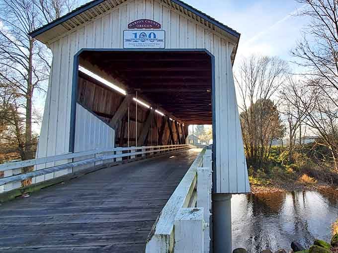 The Gallon House Covered Bridge spans water and time, connecting today's travelers with yesterday's craftsmanship and engineering ingenuity.