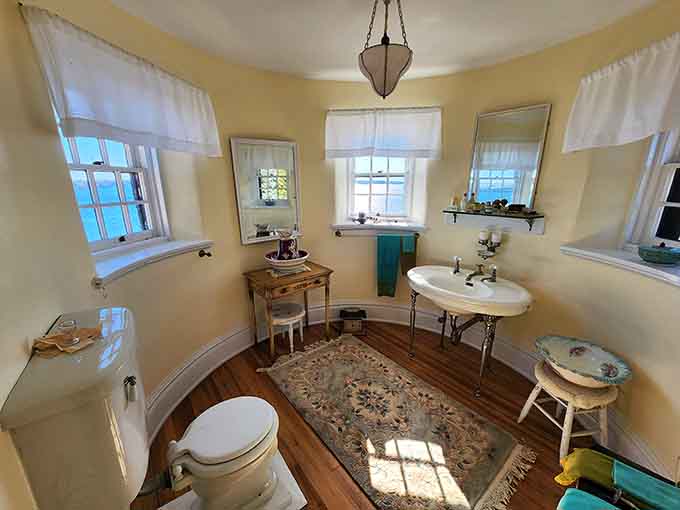 When your bathroom has more natural light and charm than most people's living rooms.