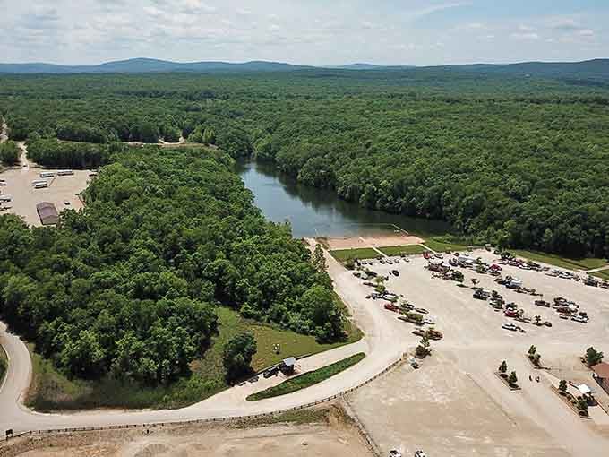 From above, the park reveals its impressive scale, where nature and recreation coexist beautifully together.