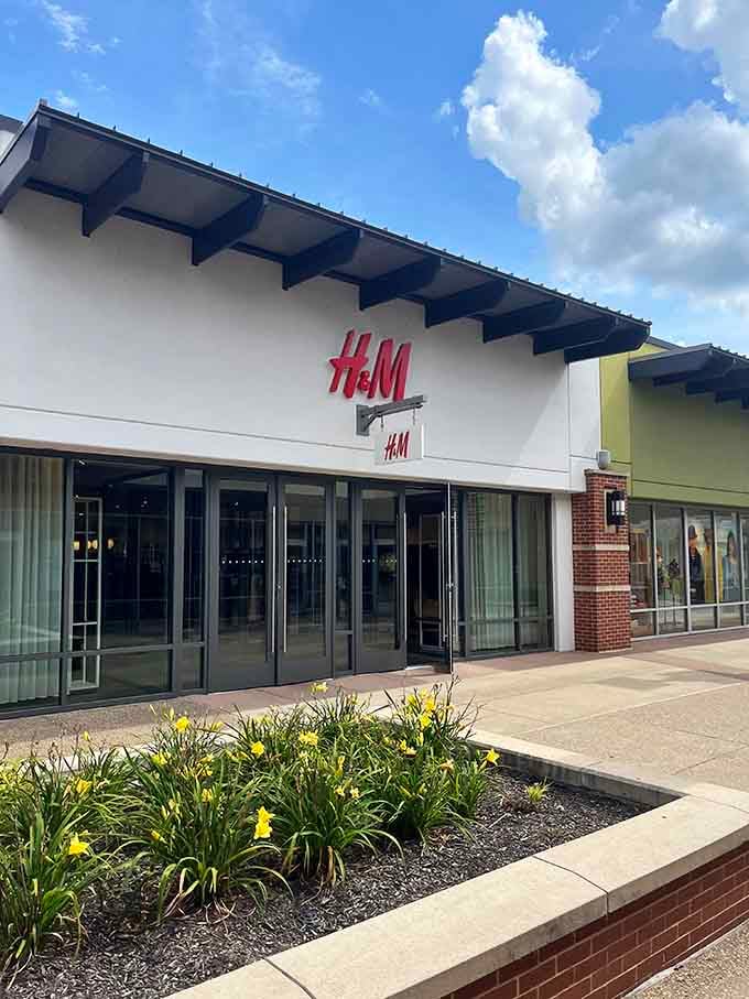 H&M brings European fashion sensibility to the Missouri suburbs, proving style knows no geographic boundaries.