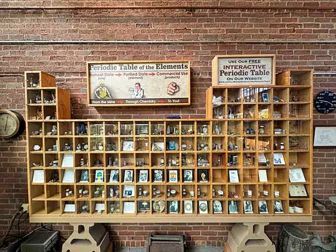 The periodic table display where chemistry meets reality, and suddenly high school science class makes sense after all.