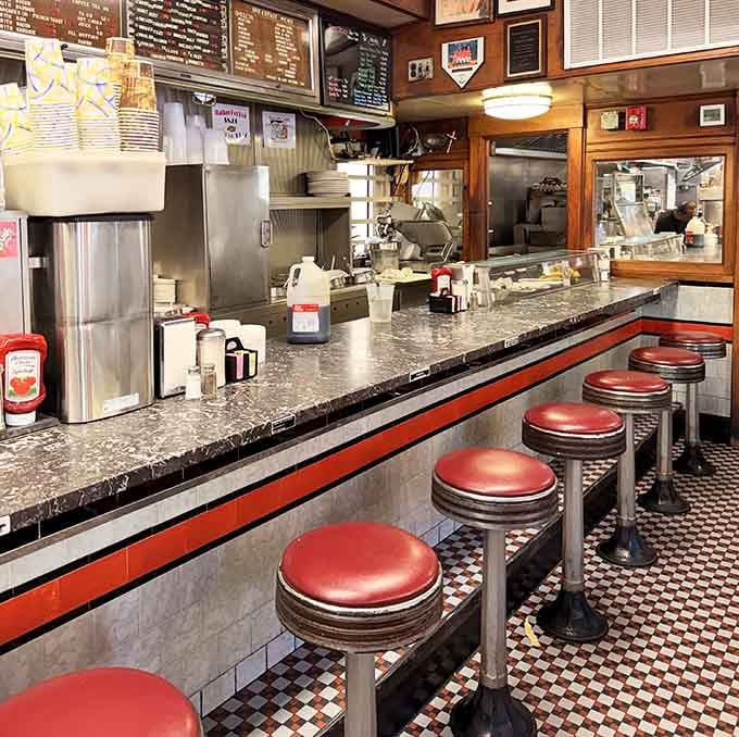 Counter seating where you can watch the magic happen and chat with fellow breakfast enthusiasts.