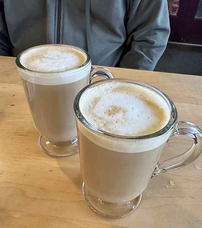 Two praline lattes ready to convince you that regular coffee has been letting you down your entire life.