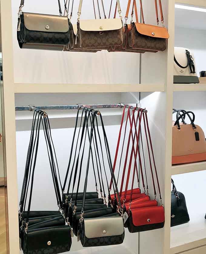 Bags organized like a rainbow, because choosing just one color is for people with far more self-control than most of us.