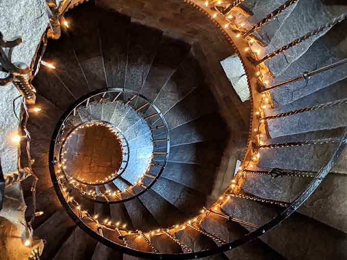 This spiral staircase looks like something from a fantasy novel, except you can actually climb it.