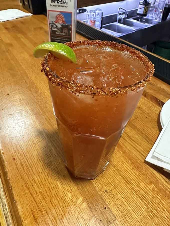 A perfectly crafted Michelada with spicy rim proves The Sink takes their drink game as seriously as their burgers.