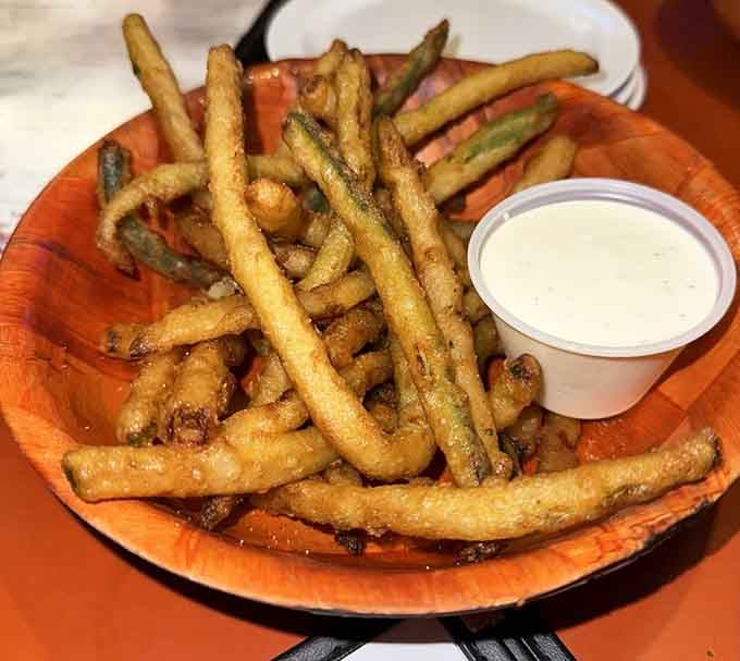Zucchini fries provide the illusion of healthy eating before you tackle a burger the size of your head.