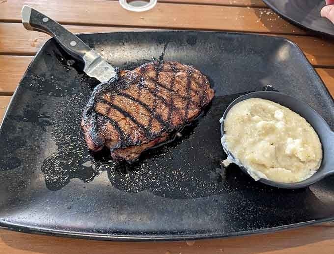 When a seafood joint grills a steak this beautifully, you know they're not playing favorites with proteins.