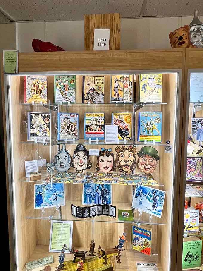 Vintage masks and memorabilia from the '30s and '40s showcase how Oz mania swept across America.